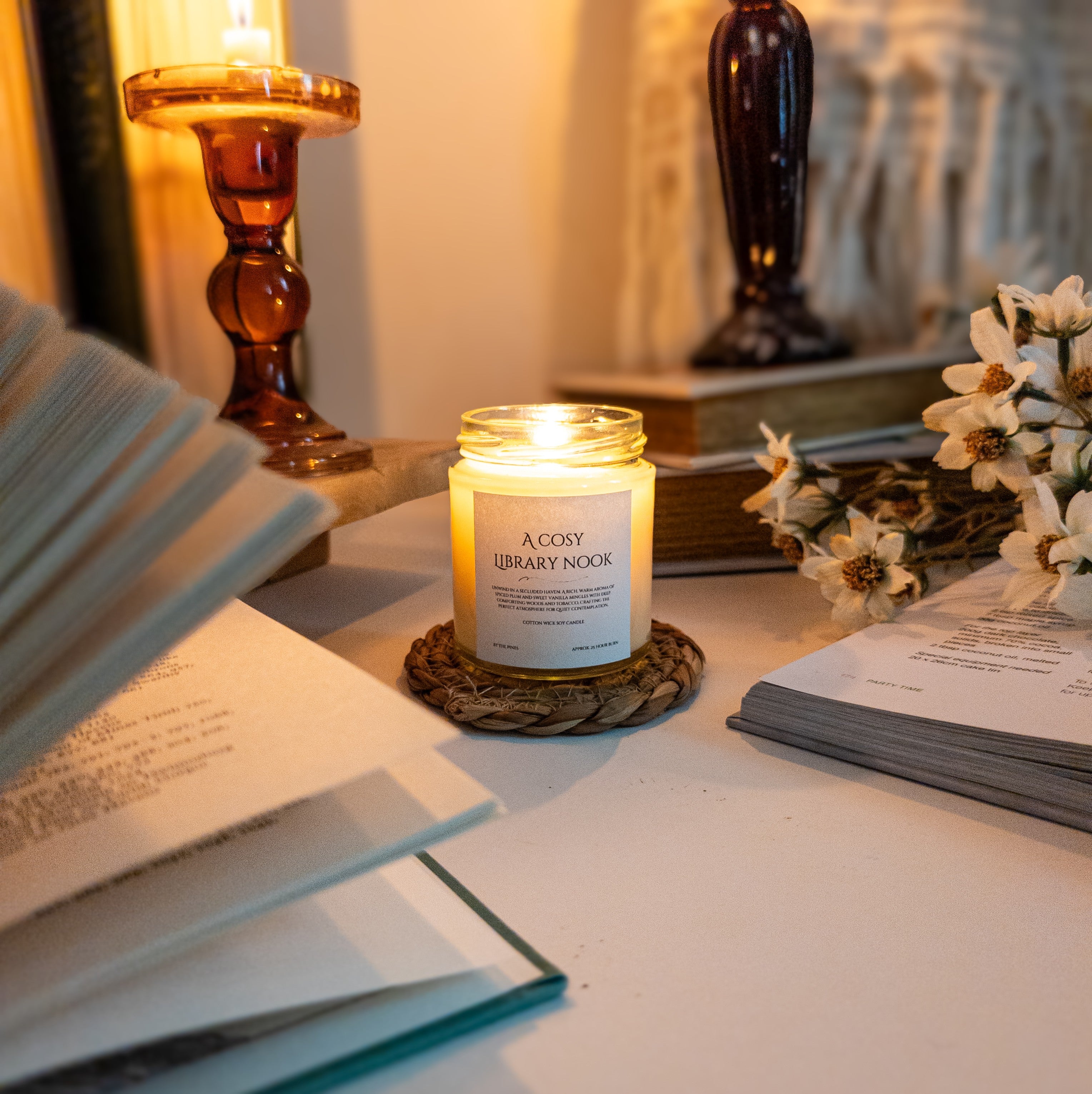 Cosy Library Nook Candle - Cottage Core Collection 150g – By The Pines
