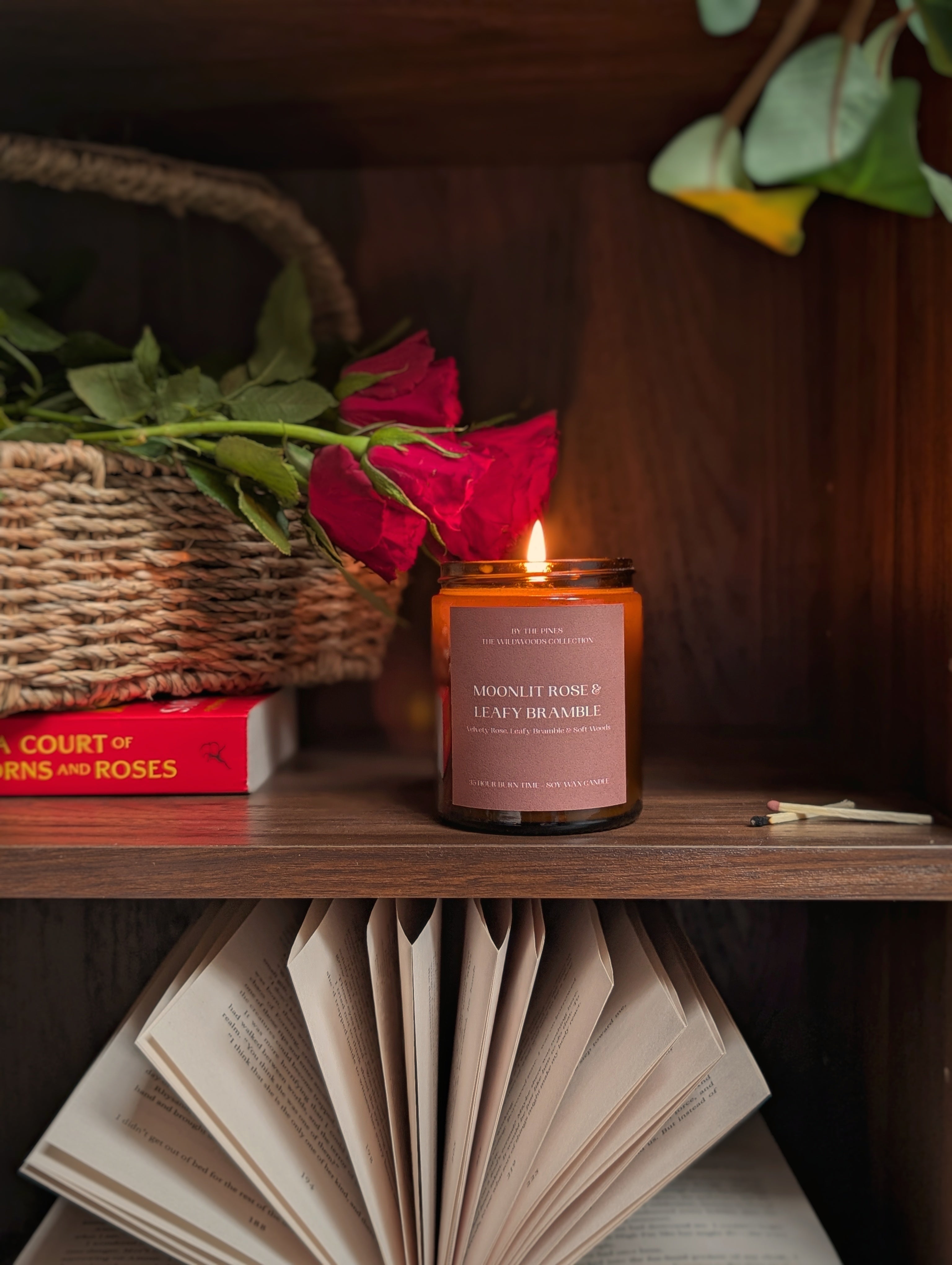Moonlit Rose & Leafy Bramble Candle – By The Pines